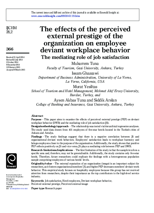 (PDF) The effects of the perceived external prestige of the ...