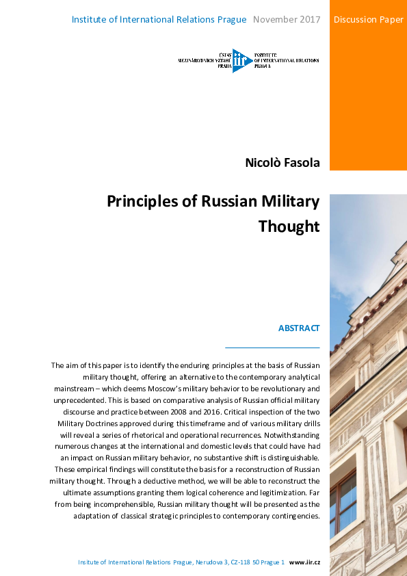 (PDF) Principles of Russian Military Thought