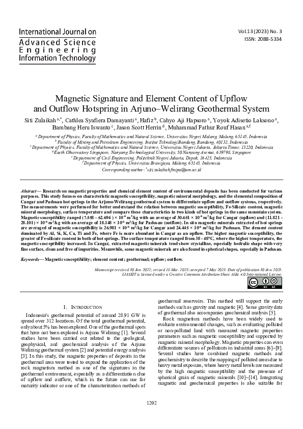 (PDF) Magnetic Signature and Element Content of Upflow and Outflow ...