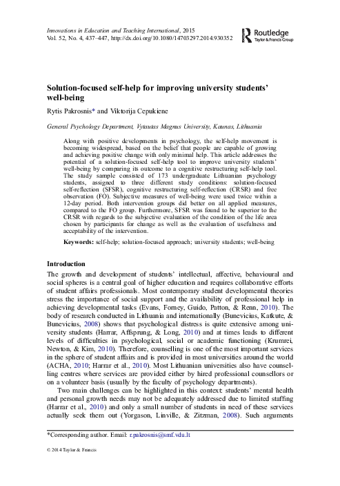 (PDF) Solution-focused self-help for improving university students ...