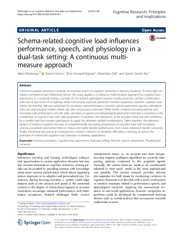 (PDF) Schema-related cognitive load influences performance, speech, and ...