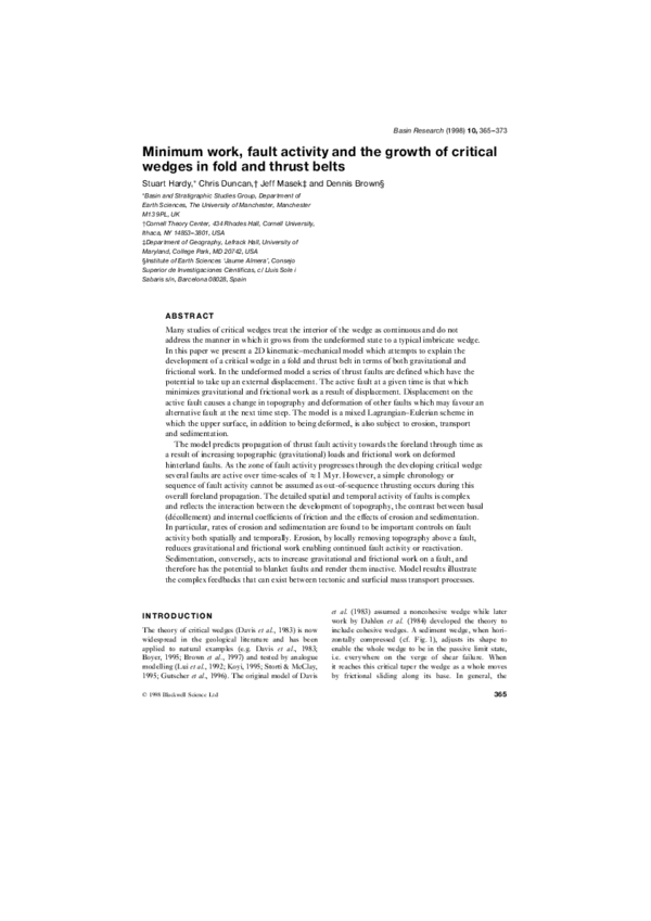 (PDF) Minimum work, fault activity and the growth of critical wedges in ...