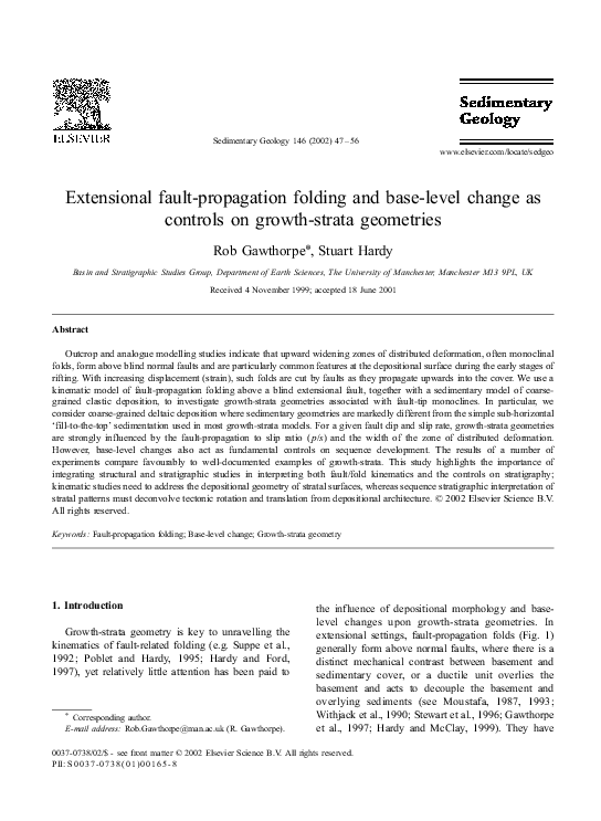 (PDF) Extensional fault-propagation folding and base-level change as ...