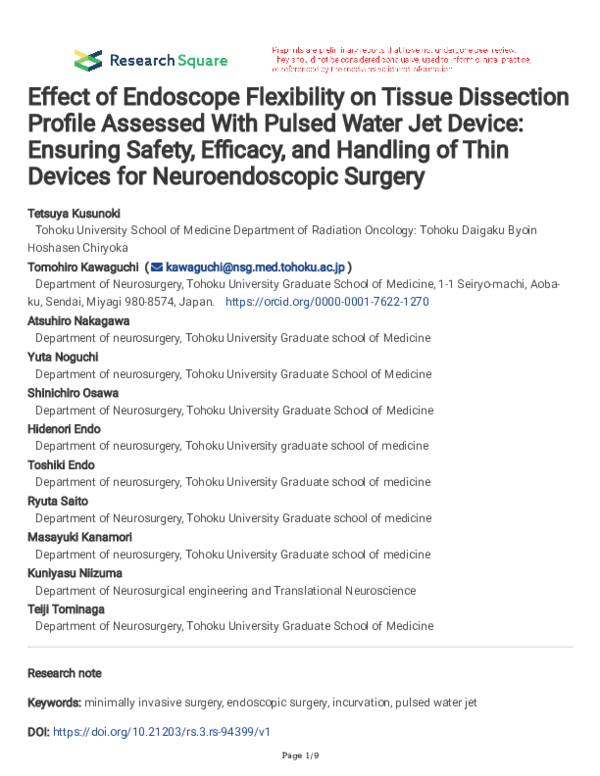 (PDF) Effect of Endoscope Flexibility on Tissue Dissection Profile ...