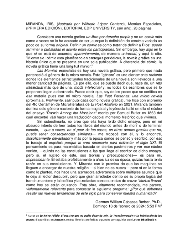 (PDF) MIRANDA, IRIS, (ilustrada por Wilfredo López Centeno), Momias ...