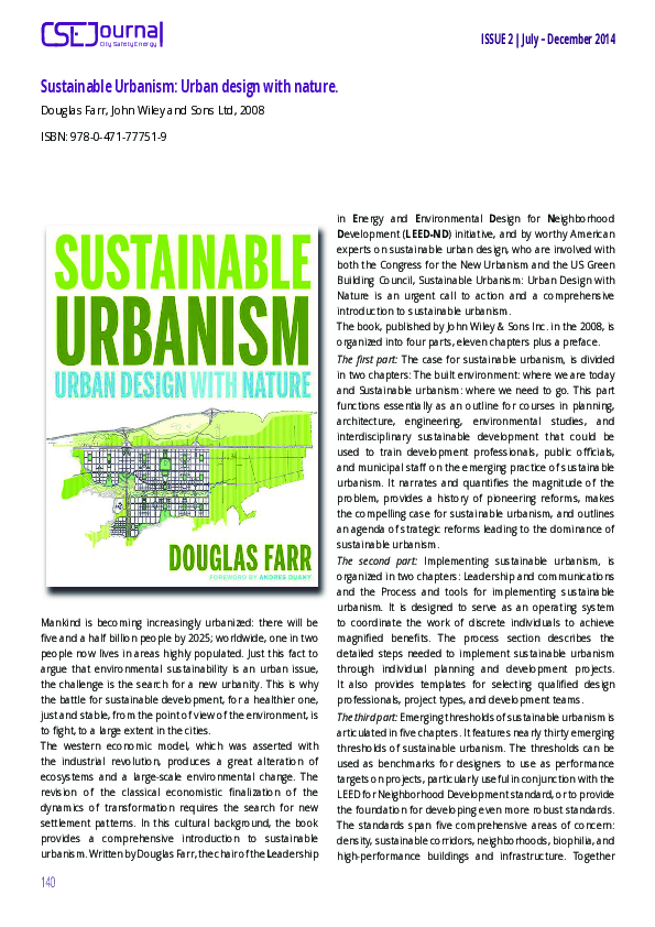 (PDF) Sustainable Urbanism Urban design with nature | SALVATORE LOSCO ...