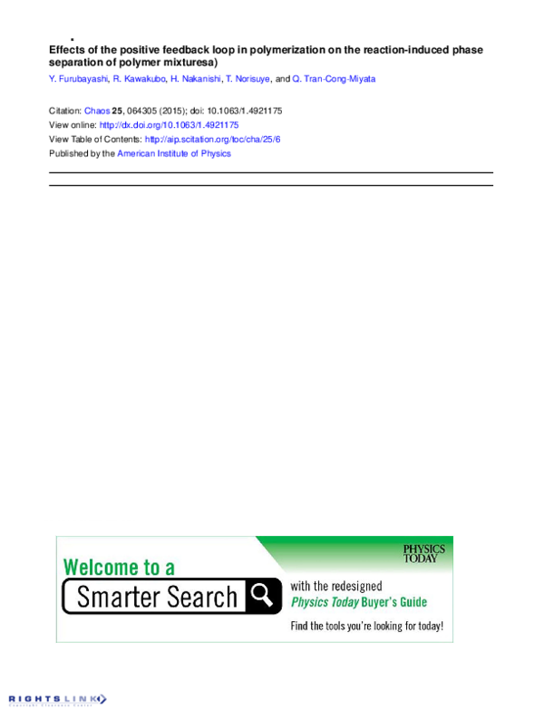 (PDF) Effects of the positive feedback loop in polymerization on the ...