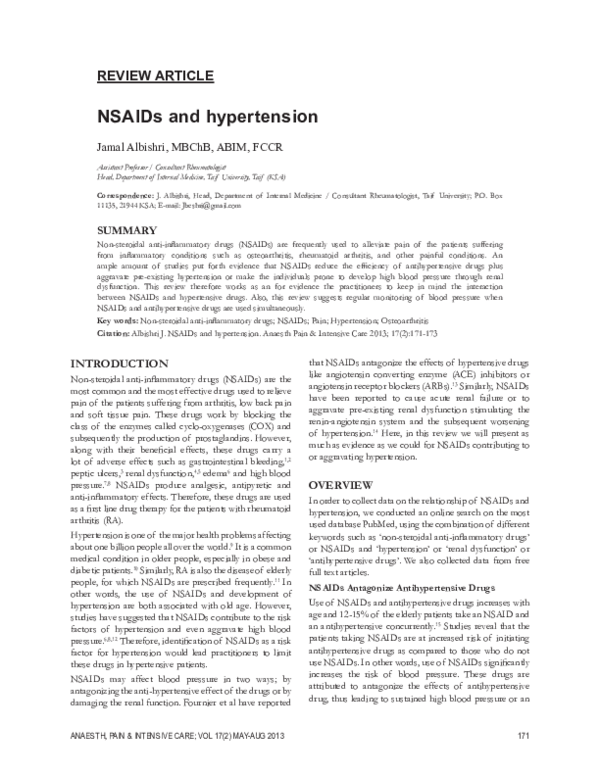 (PDF) NSAIDs and hypertension