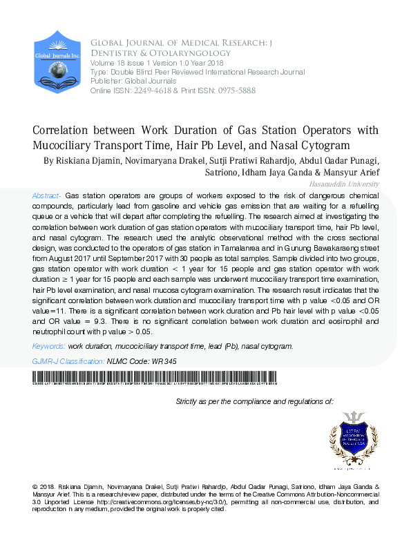 (PDF) Correlation between work duration of gas station operators with ...