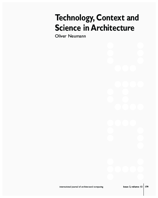 (PDF) Technology, Context and Science in Architecture