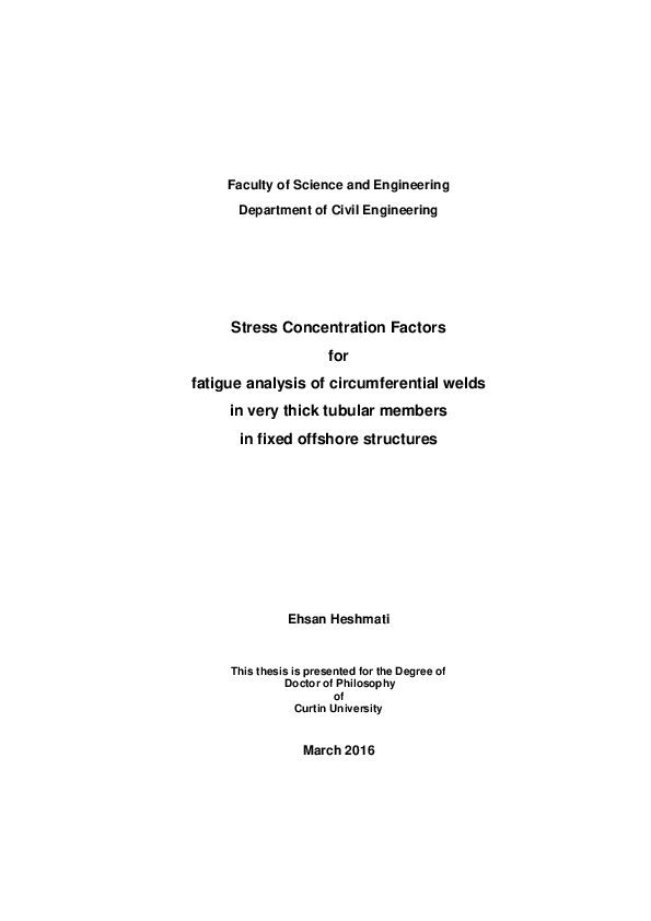 (PDF) Stress concentration factors for fatigue analysis of ...