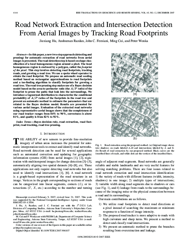 (PDF) Road Network Extraction and Intersection Detection From Aerial Images by Tracking Road ...