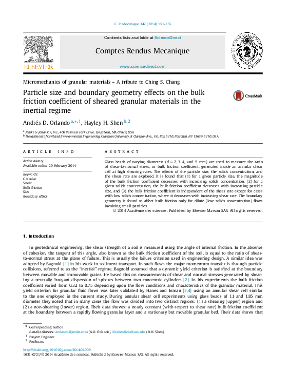(PDF) Particle size and boundary geometry effects on the bulk friction ...