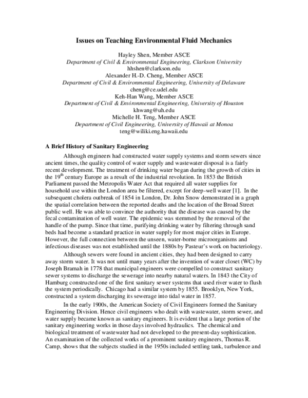 (PDF) Environmental Fluid Mechanics : Theories and Applications