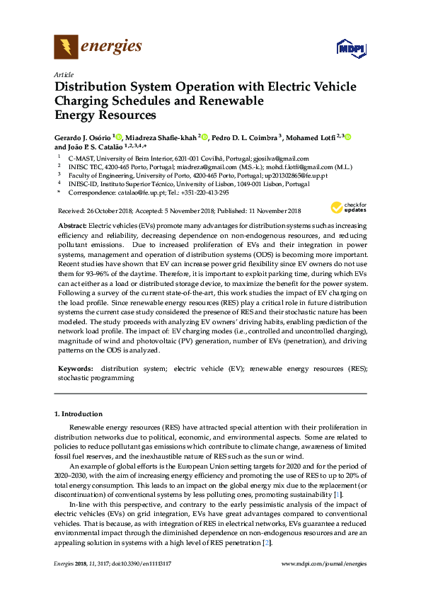 (PDF) Distribution System Operation with Electric Vehicle Charging ...