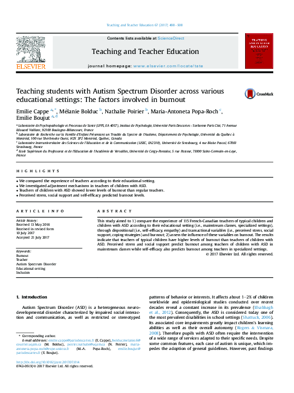 (PDF) Teaching Students With Autism Spectrum Disorder and Intellectual ...