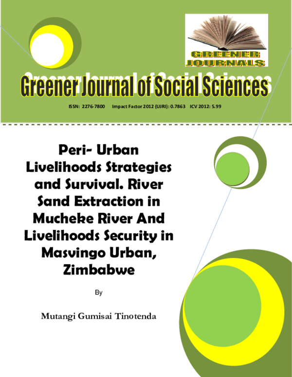 (PDF) Peri- Urban Livelihoods Strategies and Survival. River Sand ...