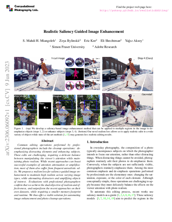 (PDF) Realistic Saliency Guided Image Enhancement
