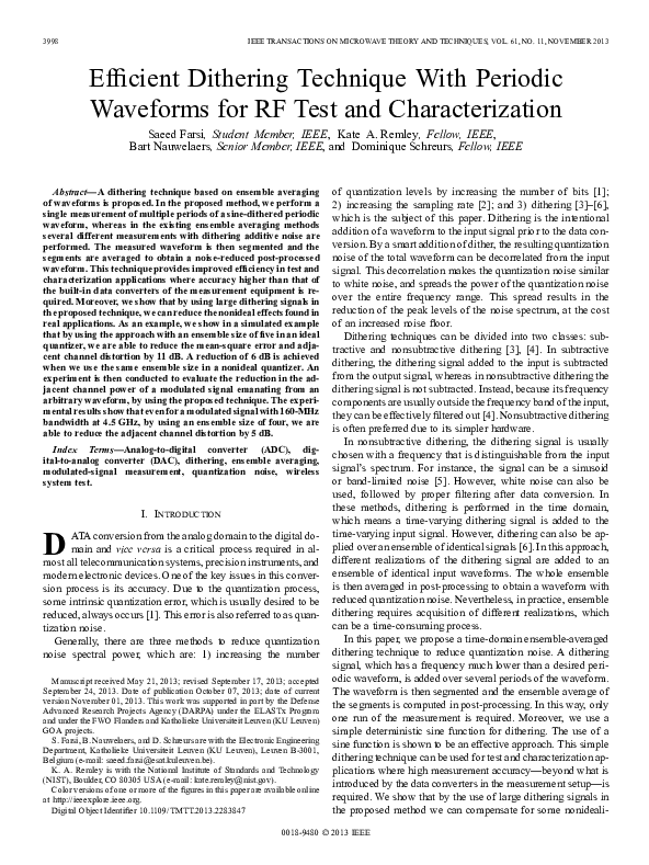 (PDF) Efficient Dithering Technique With Periodic Waveforms for RF Test ...
