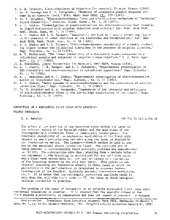 (PDF) Convection in a horizontal fluid layer with specific-volume inversion
