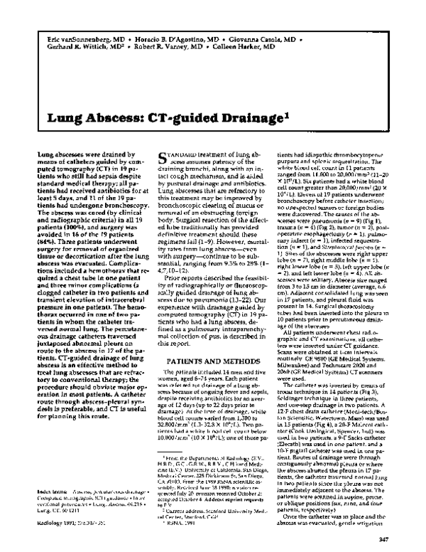 (PDF) Lung abscess: CT-guided drainage
