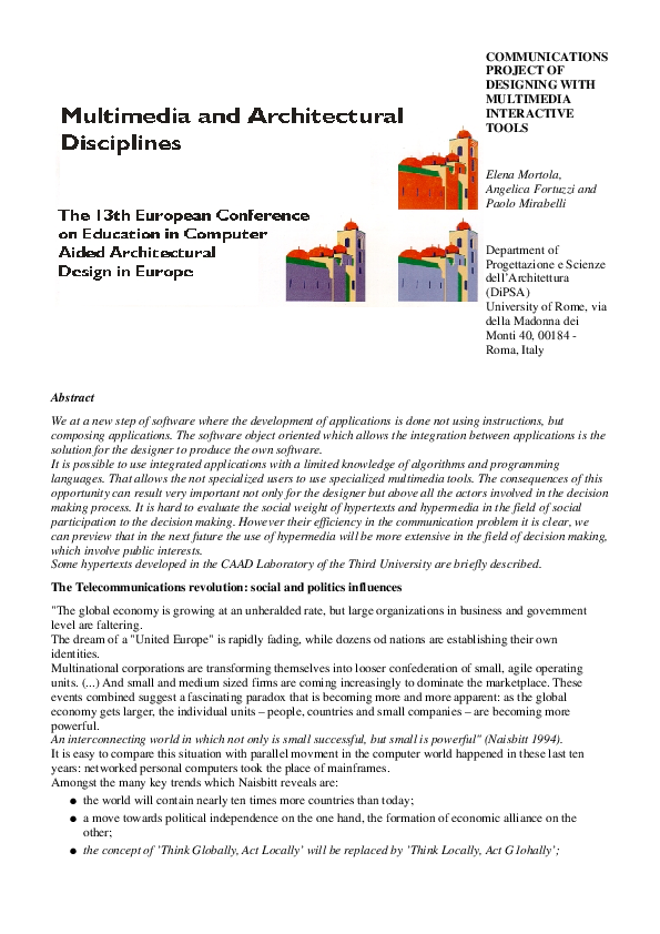 (PDF) Communications Project of Designing with Multimedia Interactive Tools
