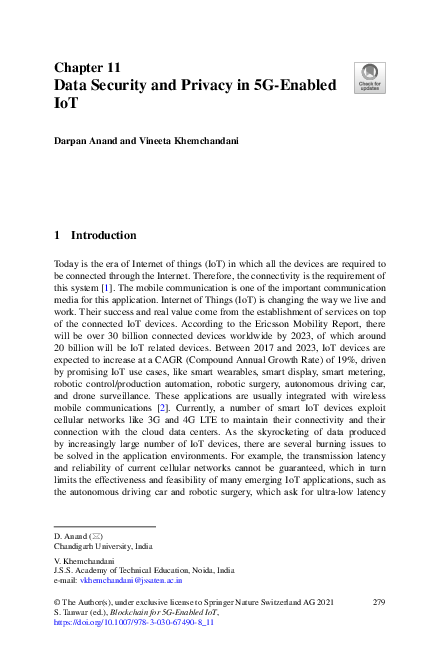 (PDF) Data Security and Privacy in 5G-Enabled IoT