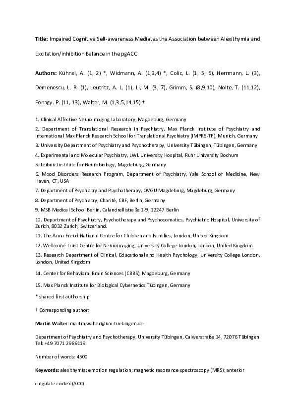 (PDF) Impaired cognitive self-awareness mediates the association ...