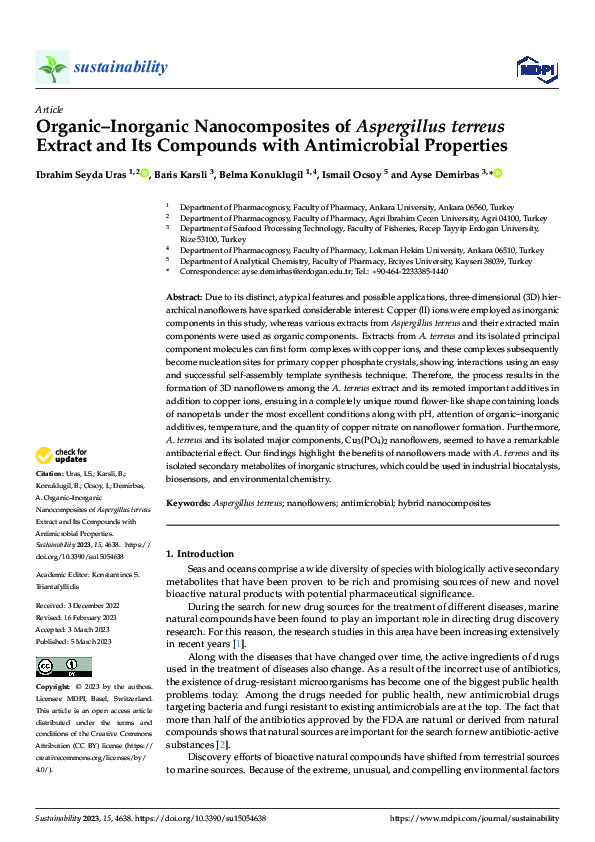 (PDF) Organic–Inorganic Nanocomposites of Aspergillus terreus Extract ...