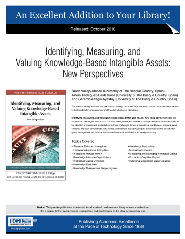 (PDF) Identifying, Measuring, and Valuing Knowledge-Based Intangible Assets