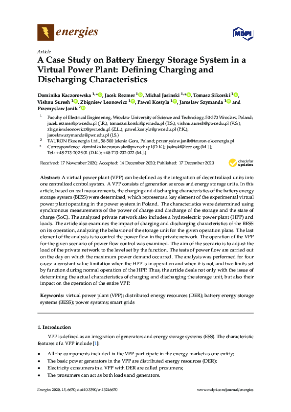 (PDF) A Case Study on Battery Energy Storage System in a Virtual Power ...