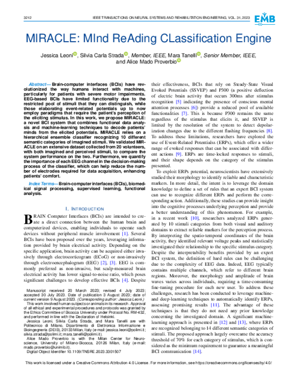 (PDF) MIRACLE: MInd ReAding CLassification Engine
