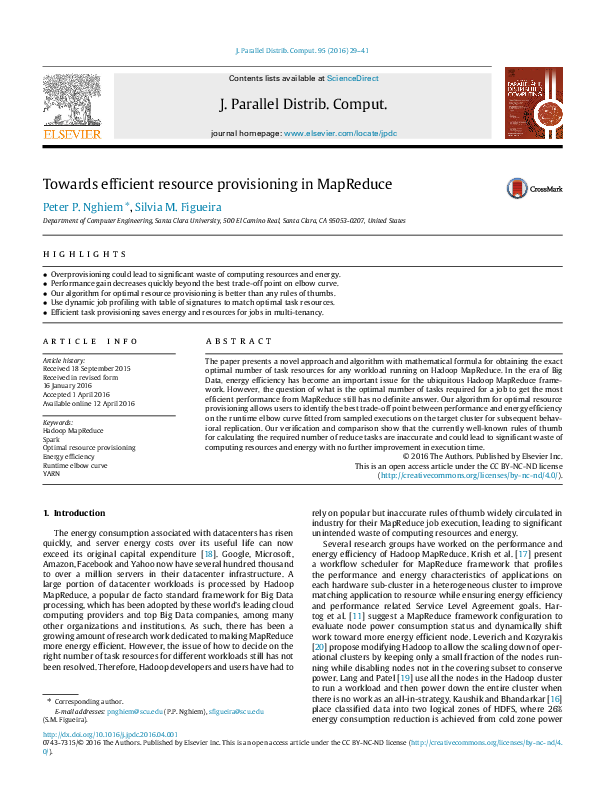 (PDF) Towards efficient resource provisioning in MapReduce | Peter Nghiem - Academia.edu