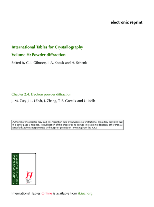 (PDF) Electron powder diffraction