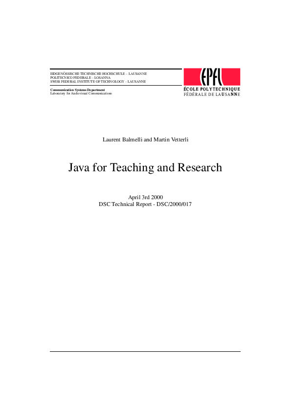 (PDF) Java for Teaching and Research