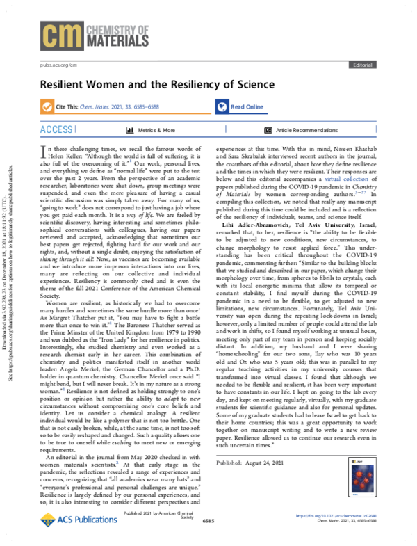 (PDF) Resilient Women and the Resiliency of Science