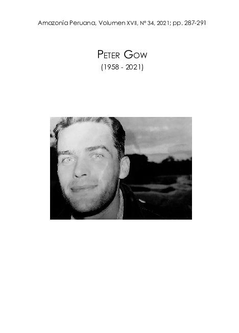 (PDF) Peter Gow (1958 - 2021)
