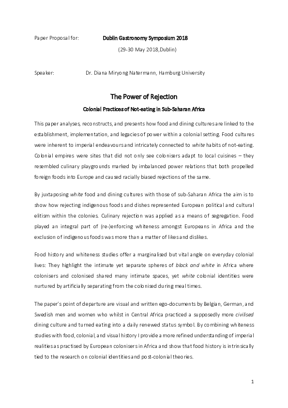 (PDF) The Power of Rejection: Colonial Practices of Not-eating in Sub ...