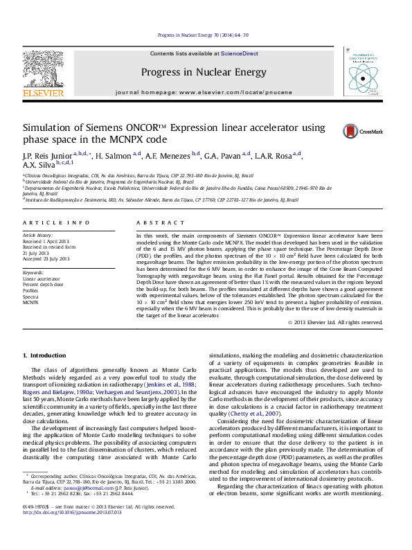 (PDF) Simulation of Siemens ONCOR™ Expression linear accelerator using ...