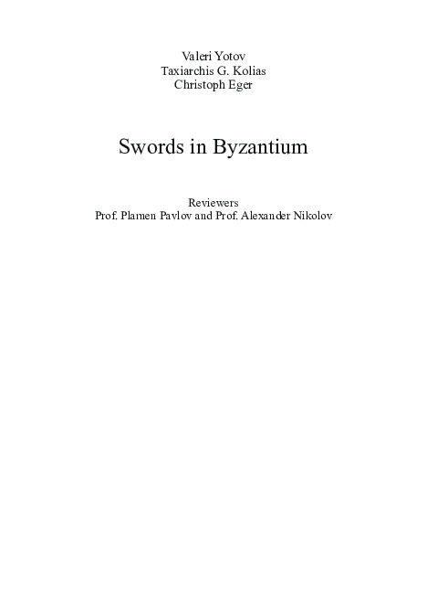(PDF) Christoph Eger, Swords with massive bronze guards of the Aradac ...