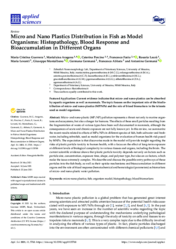 (PDF) Micro and Nano Plastics Distribution in Fish as Model Organisms ...