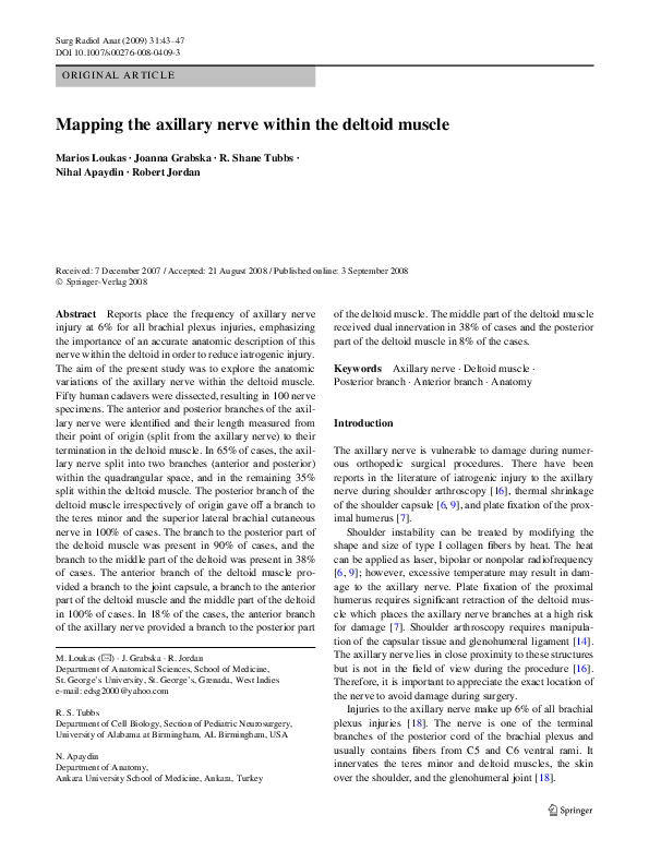 (PDF) Mapping the axillary nerve within the deltoid muscle