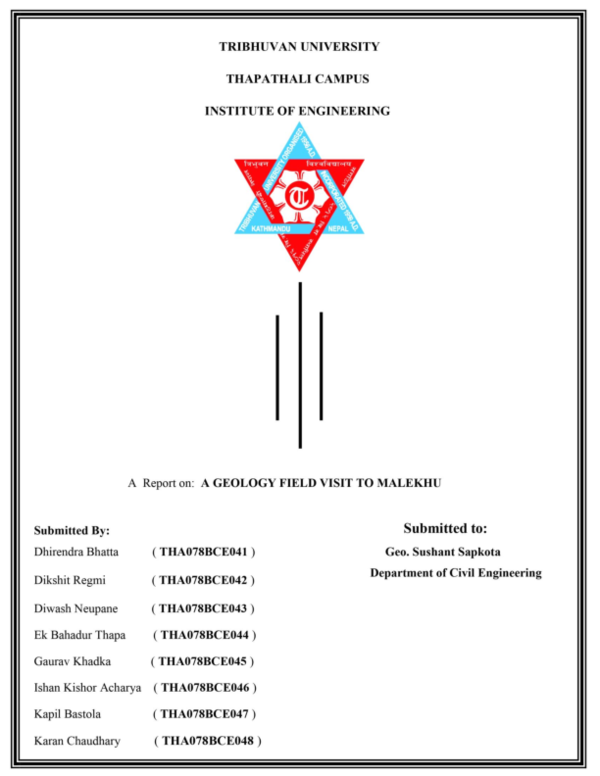 (PDF) A lab report on Geology Field Visit to malekhu 2080_TU_IOE (4 sem)