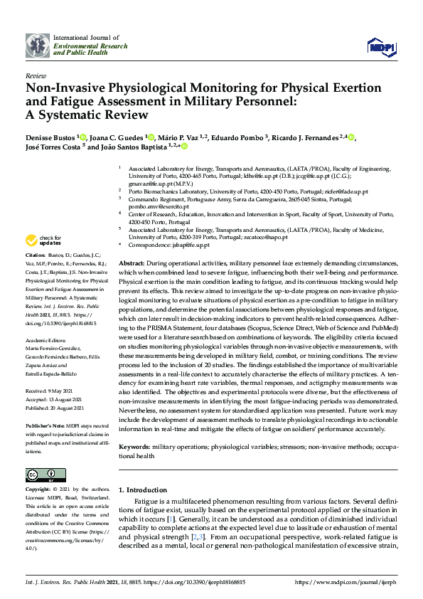 (PDF) Non-Invasive Physiological Monitoring for Physical Exertion and ...