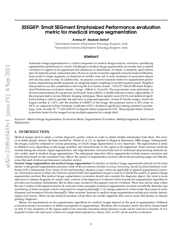 SSEGEP: Small SEGment Emphasized Performance evaluation metric for ...
