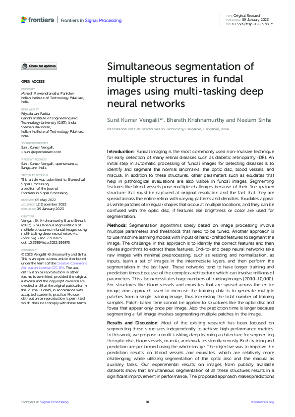 (PDF) Simultaneous segmentation of multiple structures in fundal images using multi-tasking deep ...