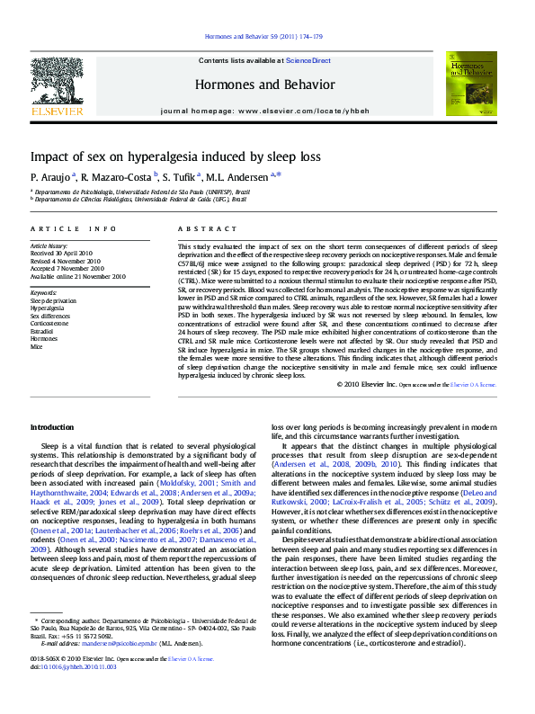 (PDF) Impact of sex on hyperalgesia induced by sleep loss
