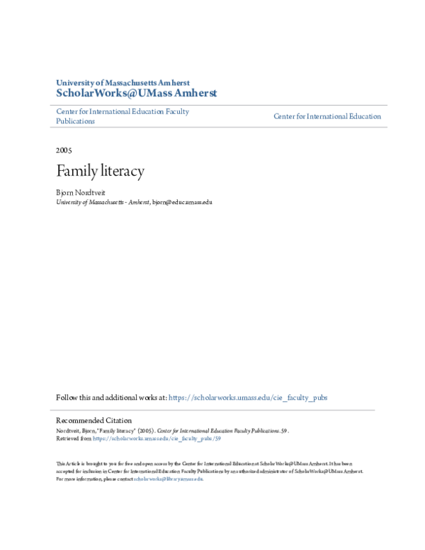 (PDF) Family literacy