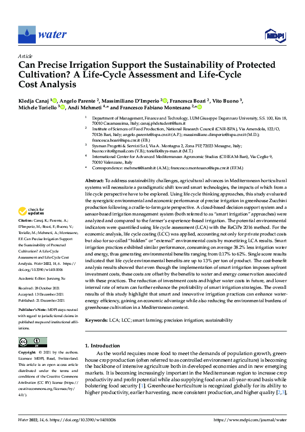 (PDF) Can Precise Irrigation Support the Sustainability of Protected ...