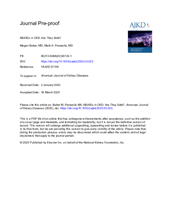 (PDF) NSAIDs in CKD: Are They Safe?
